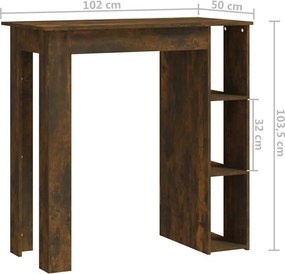 vidaXL Barový stůl s regálem 102x50x103,5 cm dřevotříska [812963] Barva: Černá