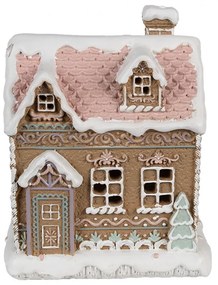 Hnědá svítící perníková chaloupka Gingerbread House - 13*10*16 cm / 3*AAA