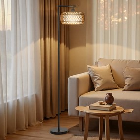 HOMCOM LED stojací lampa s dvojitým stínidlem, stmívatelná stojací lampa se 3 barevnými teplotami pro obývací pokoj, ložnici, kancelář, černá