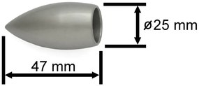 GARNÝŽE-HEBR Garnýž Špice matná stříbrná jednoduchá 100 cm