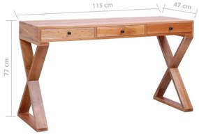 Petromila Počítačový stůl přírodní 115x47x77 cm masivní mahagonové dřevo