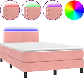 vidaXL Box spring postel s matrací a LED 120 x 190 cm samet [3270149] Barva: Tmavě šedá
