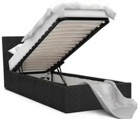 Luxusní postel VEGAS černá 90x200 z eko kůže s kovovým roštem