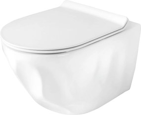 Závěsná WC mísa se SoftClose sedátkem REA Gustavo Rimless, bílá lesk