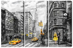 Vícedílný obraz Pohled Na Ulici V New Yorku Nedostatek Nedostatek Přírodní plátno 180x120