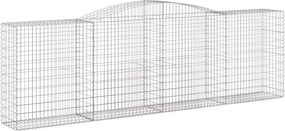 Klenuté gabionové koše 6 ks 400x50x120/140cm pozinkované železo 3147013