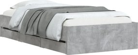Rám postele se zásuvkami betonově šedý 75 x 190 cm kompozit 3207332