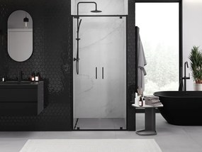 Mexen Exo, dvojité výklopné sprchové dveře, 110 cm, transparentní sklo, černá, 8182-110-000-70-00