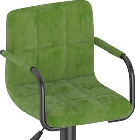 Barová židle světle zelená samet 334650