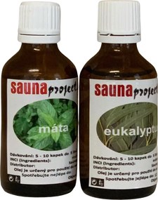 Saunaproject set esencí do sauna máta + eukalypt 50ml