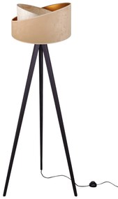 Stojací lampa Werona 7, 1x béžové/krémové textilní stínítko se vzorem, g, b