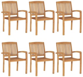 Stohovatelné zahradní židle 6 ks masivní teak 3073208