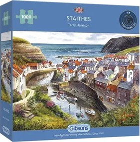 GIBSONS Puzzle Staithes, Velká Británie / 1000 dílků / 68 x 49 cm