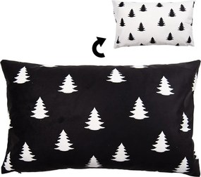 Bílý povlak na polštář se stromky Black&White X-Mas - 30*50 cm