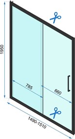 Rea, Sprchové dveře REA Rapid Slide 150 Gold Brush, REA-K9380