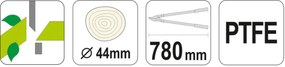 Yato Nůžky na větve 780mm (průměr 44mm)  šikmý střih