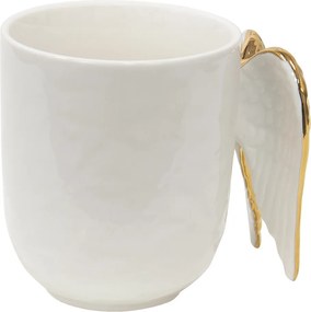 Bílý keramický hrnek se zlatými křídly Wings - 11*9*10 cm