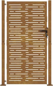Zahradní branka 100 x 175 cm z cortenové oceli, čtvercový design 153254