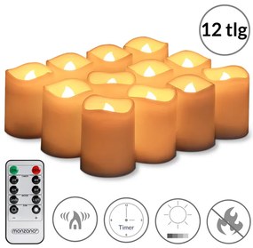 Monzana LED voskové svíčky 12 ks s dálkovým ovládáním 107579