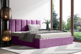Eka Čalouněná postel Lucy 1 - 160x200 cm Barva látky Trinity: (2323) Tmavá růžová, Úložný prostor: Bez úložného prostoru