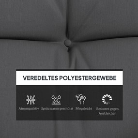Outsunny Sada 4 Kusů Polstrů, 150x50 cm Voděodolné Polstry na Židle s Uvazováním, Uzlový Design s 10cm Silnou Výplní pro Houpačku, Polstr pro Domov, …