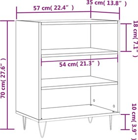 vidaXL Příborník 57 x 35 x 70 cm kompozitní dřevo [827136] Barva: bílá s vysokým leskem