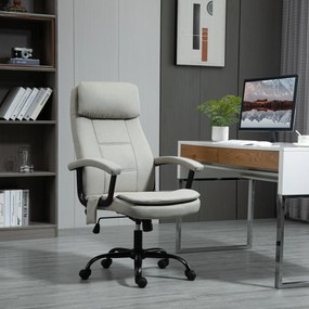 Kancelářská židle Vinsetto s masážní funkcí ergonomická výškově nastavitelná kancelářská židle s houpací funkcí béžová pro pohodlí v domácí kanceláři…