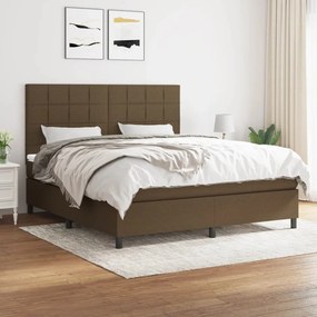 Box spring postel s matrací tmavě hnědá 180x200 cm textil 3141796