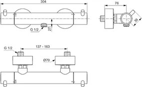 Ideal Standard CeraTherm - Termostatická sprchová baterie | hedvábná č