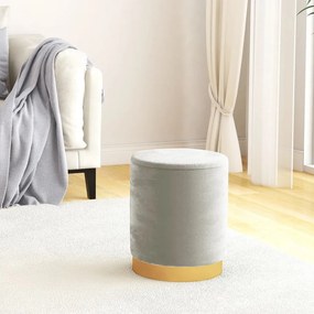 Kulatá stolička s úložným prostorem světle šedá samet 31 x 37 cm 340285