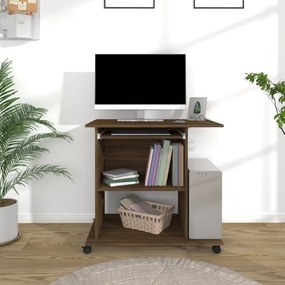Petromila Počítačový stůl hnědý dub 80 x 50 x 75 cm kompozitní dřevo
