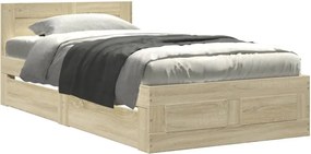 Rám postele s čelem dub sonoma 75 x 190 cm kompozitní dřevo 3295620