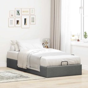 Osmanský rám postele bez matrací tmavě šedá 80x200cm textil 3310834