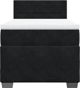 Box spring postel s matrací černá Single samet 3288771