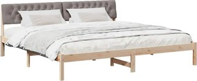 Rám postele Hnědá a taupe 200 x 200 cm Masivní borovicové dřevo 3394341