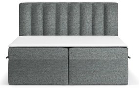 Tmavě šedá boxspring postel s úložným prostorem 140x200 cm Novento – Maison de Rêve