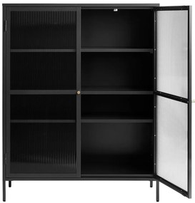 Černá kovová vitrína 111x140 cm Bronco – Unique Furniture