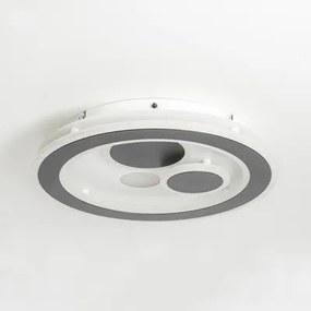 Kruhové stropní svítidlo LED 35W bílo-černé DUNK 37 cm s dálkovým ovládáním