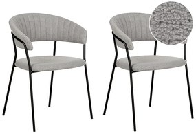 Sada 2 jídelních židlí s buklé čalouněním šedé MARIPOSA Beliani