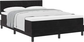 Postel s boxspringem s čelo Černá 140 x 190 cm samet 3339238