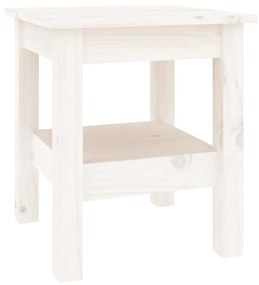 Konferenční stolek bílý 35 x 35 x 40 cm masivní borové dřevo - Default Title