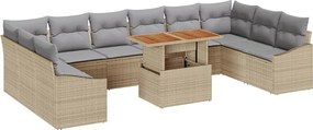 Sada zahradních pohovek 11 ks Beige a šedá 3349888