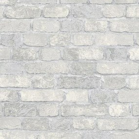 Vliesové tapety na zeď 58411, rozměr 10,05 m x 0,53 m, Brique 3D cihly bílo-krémové s výraznou strukturou, Marburg