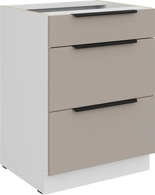 ARIA lb | dolní skříňka 60 D 3S zásuvková | 60 cm | PREMIUM BOX | bílá/béžová