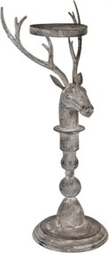 Zinkový antik kovový svícen jelen Deer - 17*14*42 cm