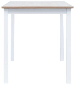 Jídelní stůl bílo-hnědý 114 x 71 x 75 cm masivní kaučukovník,  247363
