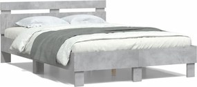 Rám postele s čelem a LED osvětlením betonově šedý 120 x 190 cm 3207577