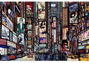 DIMEX | Samolepicí vliesová fototapeta na zeď Náměstí Times Square MA-5-0013 | 375 x 250 cm | vícebarevná