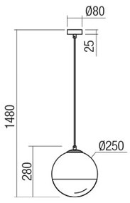 Redo 01-2269 závěsné svítidlo Berry chrom/kouřové sklo, E27, ø25cm