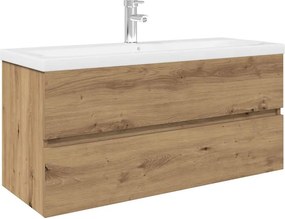 Umyvadlová skříňka s vestavěným umyvadlem a baterie dub artisan 3328938